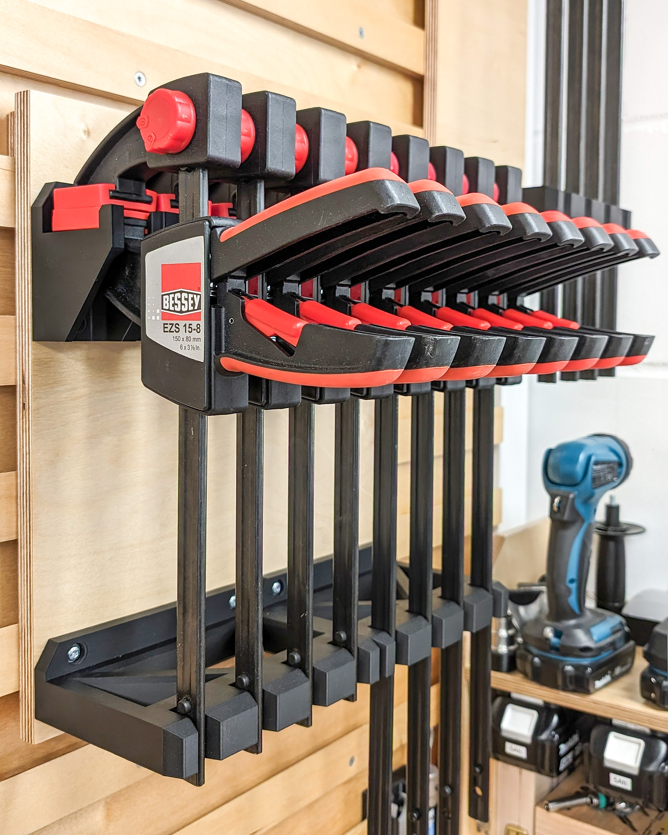 Wall mount for Bessey EZS One‑handed Clamps by kerngebiet | Download ...