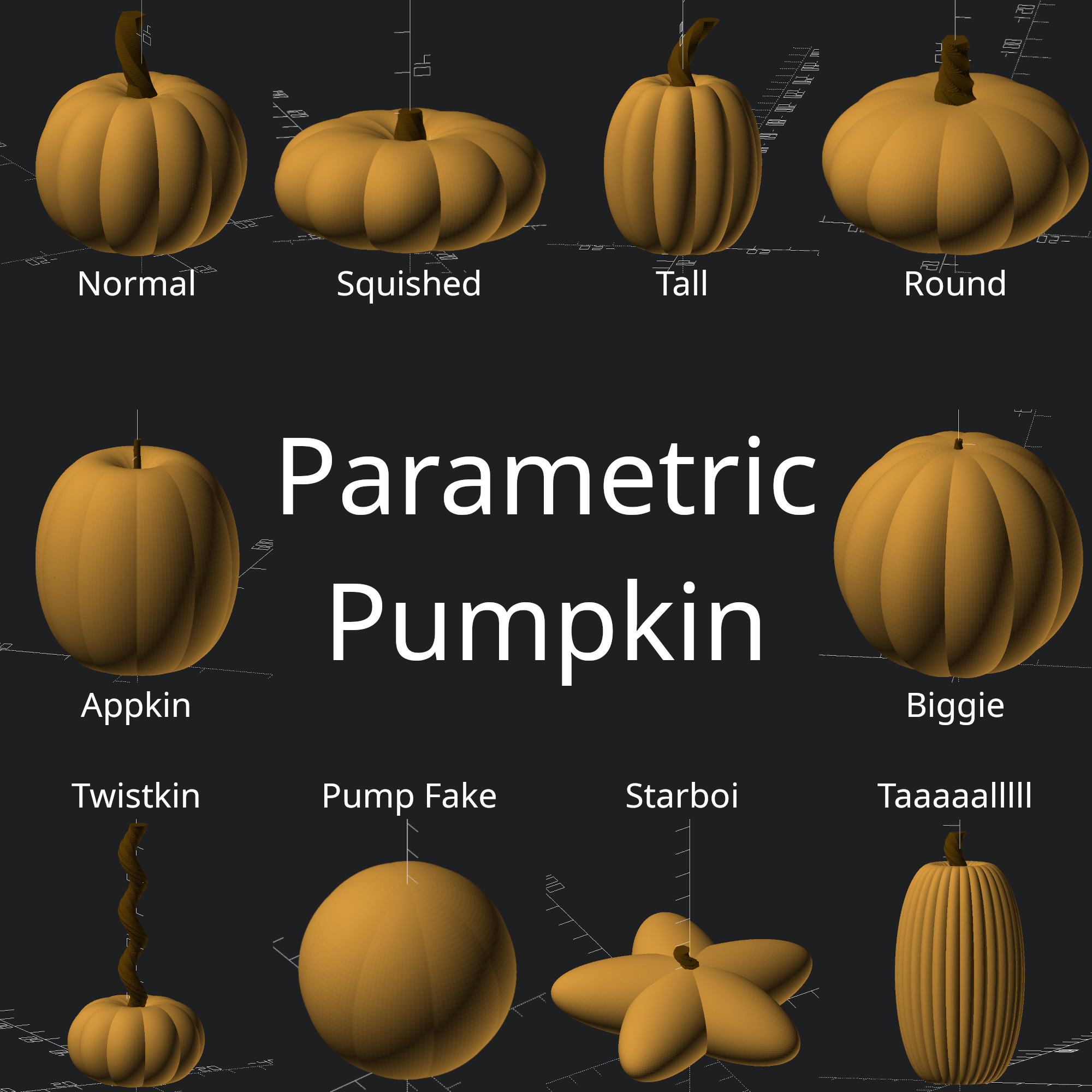 Parametric Pumpkin by PeacefulCicada | Download free STL model ...