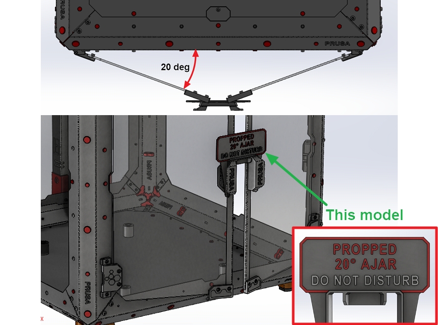 #0159 Door Ajar Prop for Original Prusa Enclosure (OPE) by BuildX ...