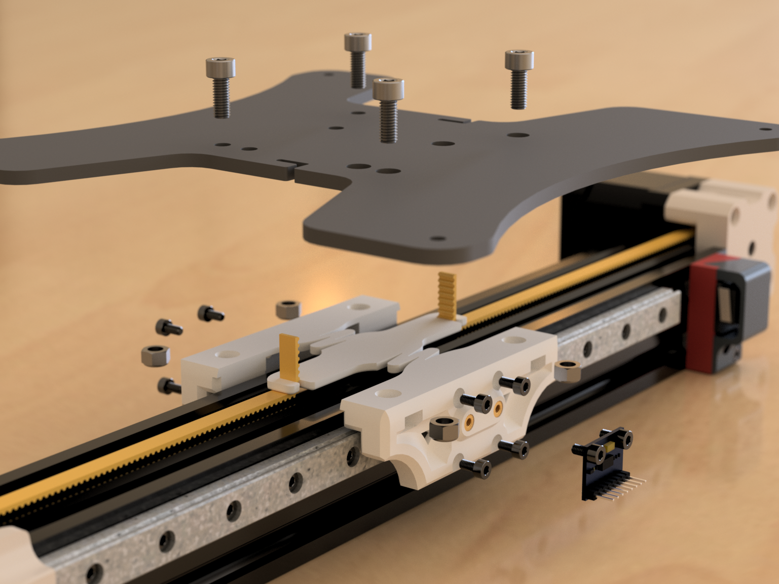 Full Y axis setup - tensioner - dual rail mount - motor mount up to ...
