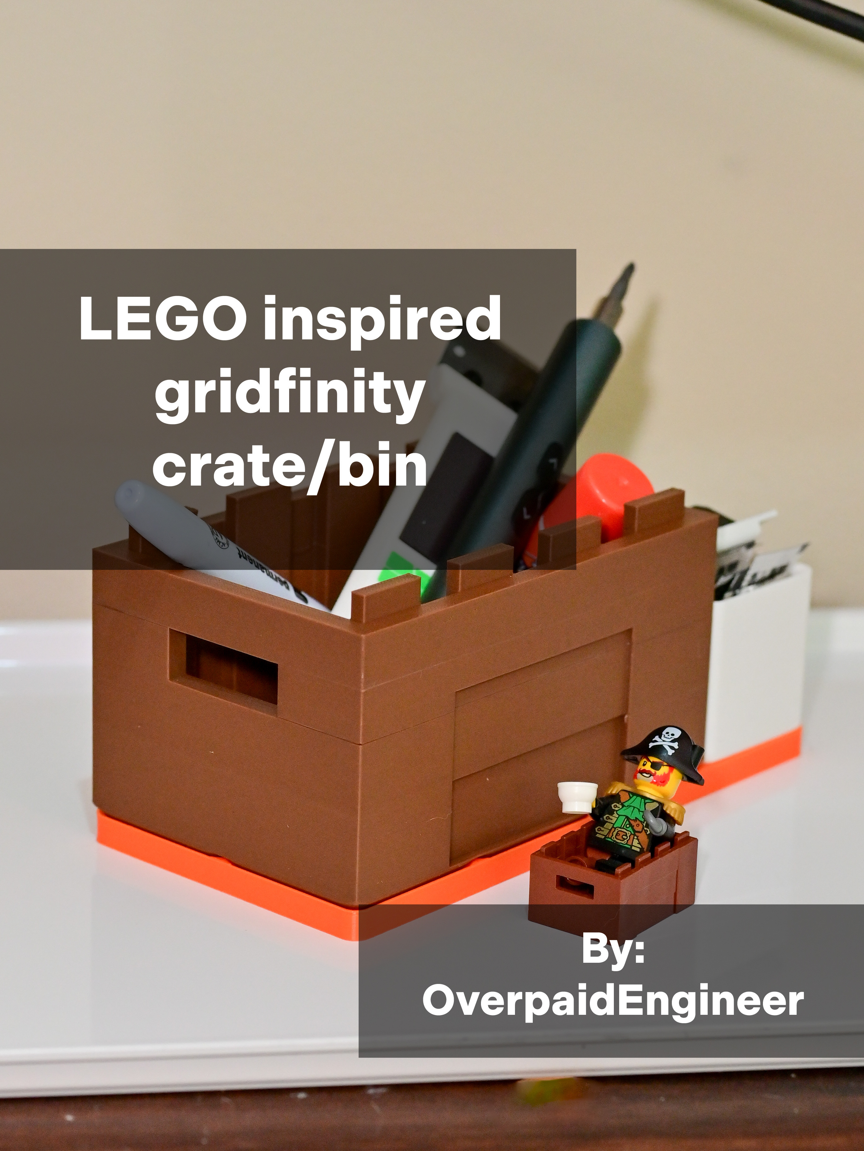 LEGO inspired Gridfinity crate/bin by OverpaidEngineer | Download free ...