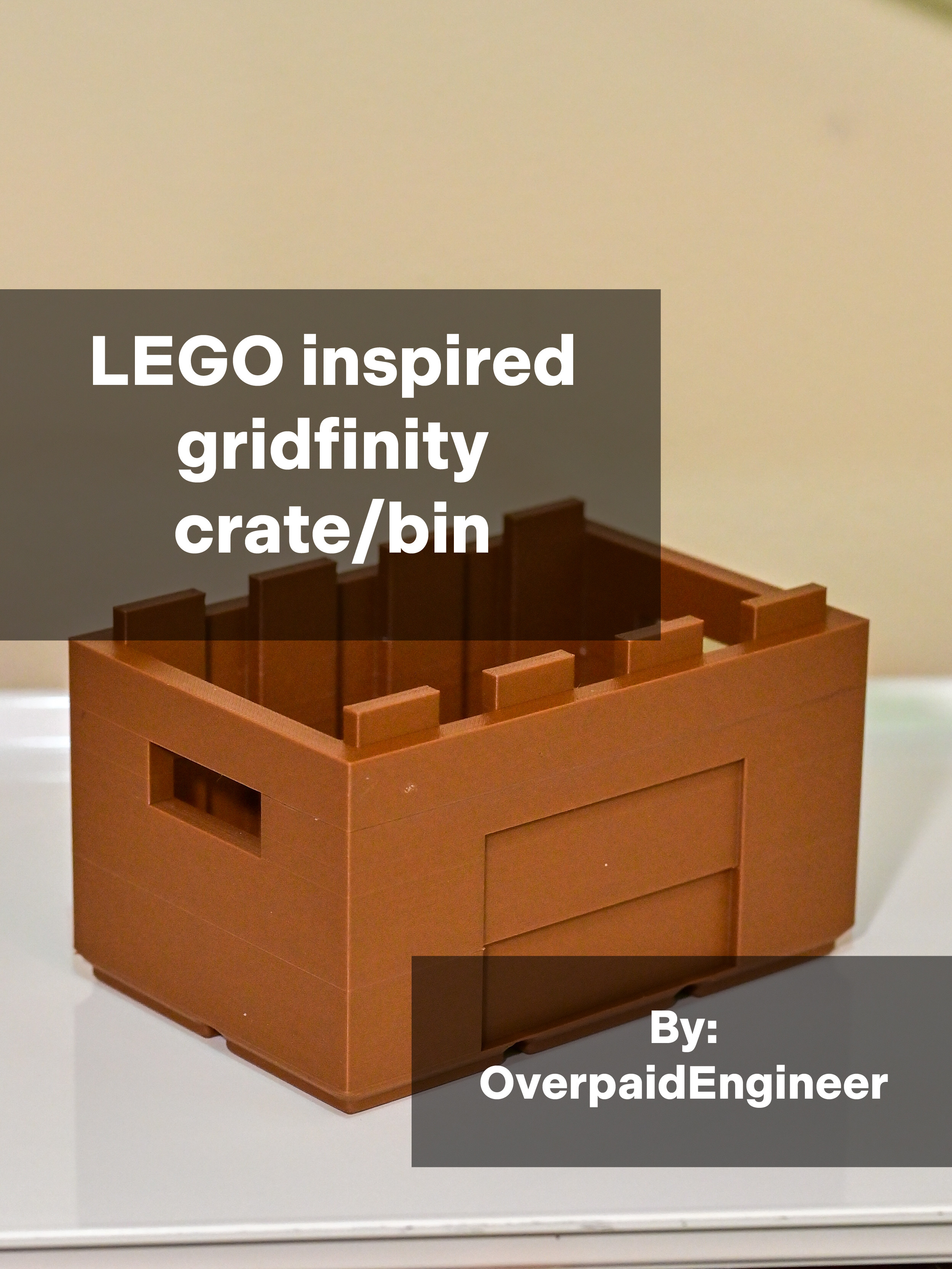 LEGO inspired Gridfinity crate/bin by OverpaidEngineer | Download free ...