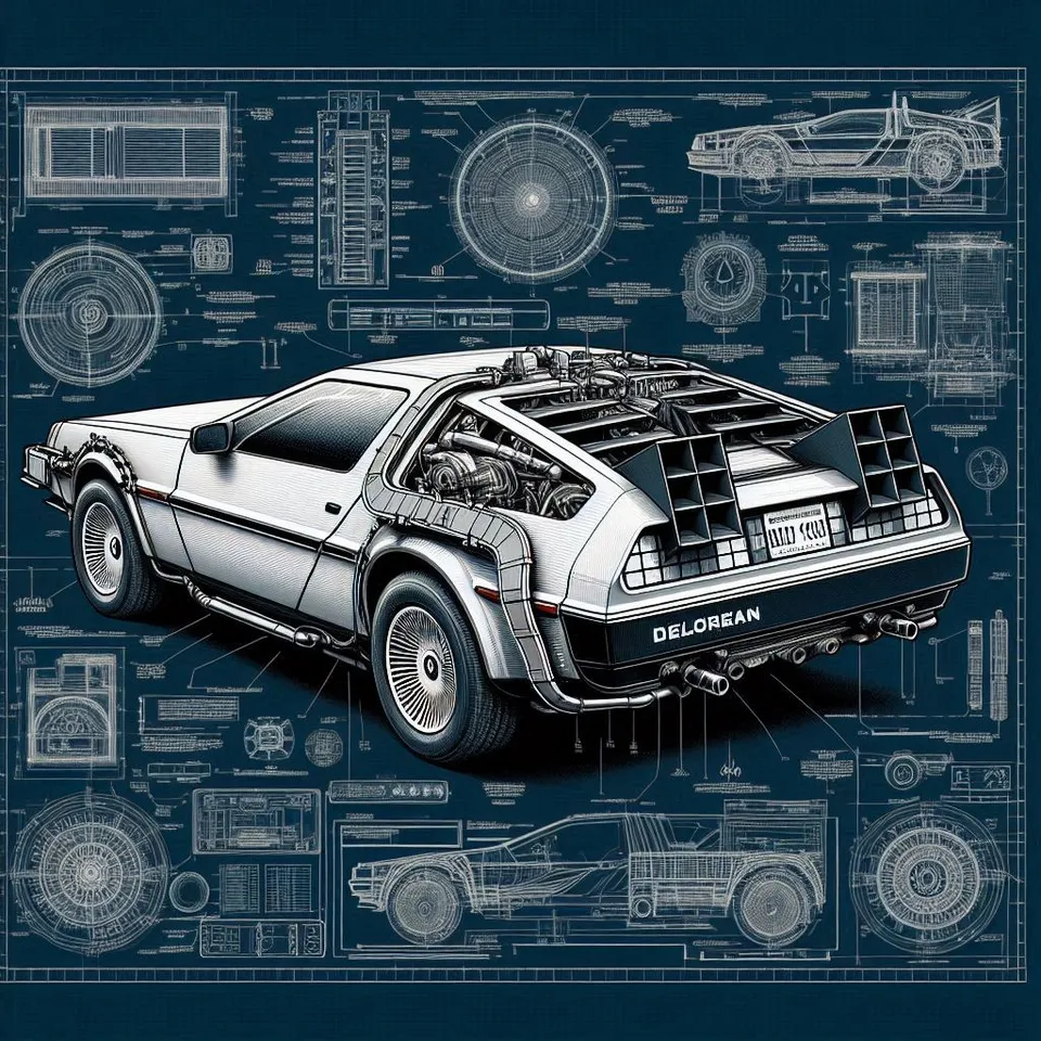 hueforge delorean blueprint by Mathieu Thiel | Download free STL model ...