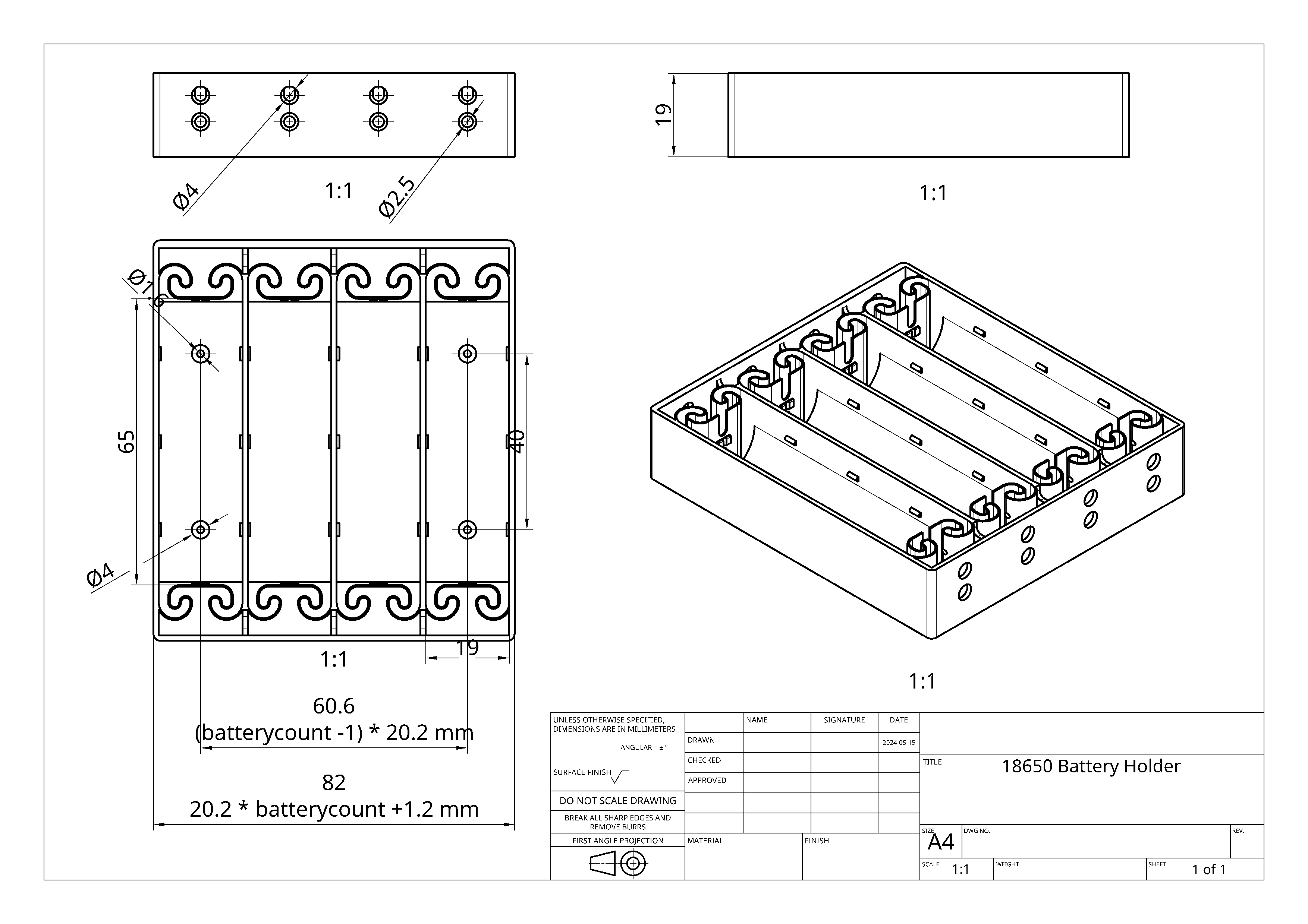 18650 Battery Holder 1/2/3/4/5/6/8/10/12 cells by jufy111 | Download ...