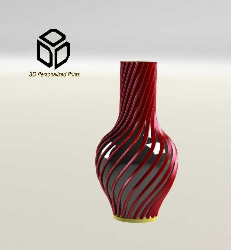Flower Vase: Twisted Fin pattern by 3D Personalized Prints | Download ...