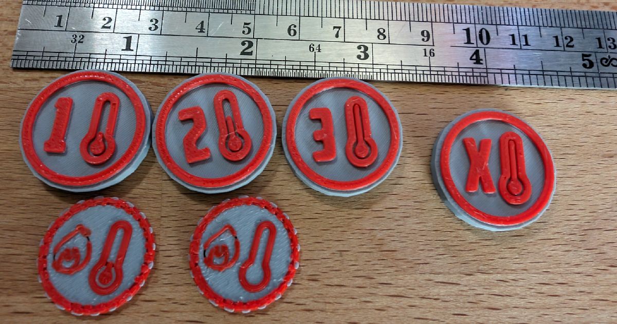 Battletech Heat Tokens by Zencorners | Download free STL model ...