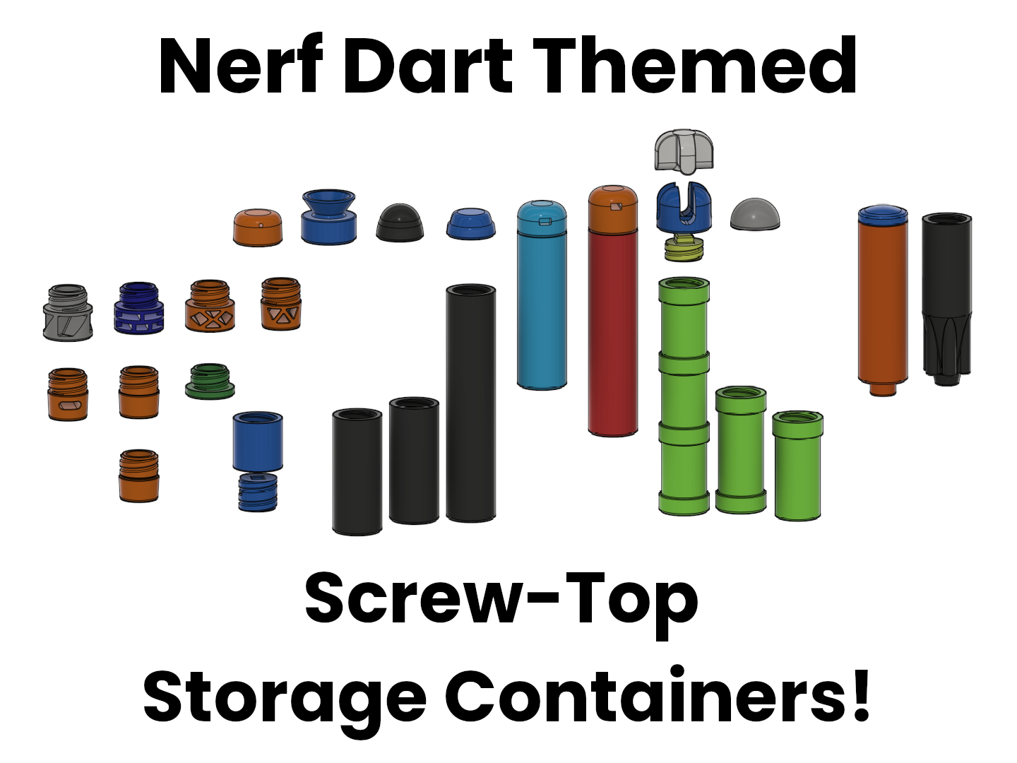 Nerf Dart Shaped Storage Containers by Sillybutts | Download free STL ...