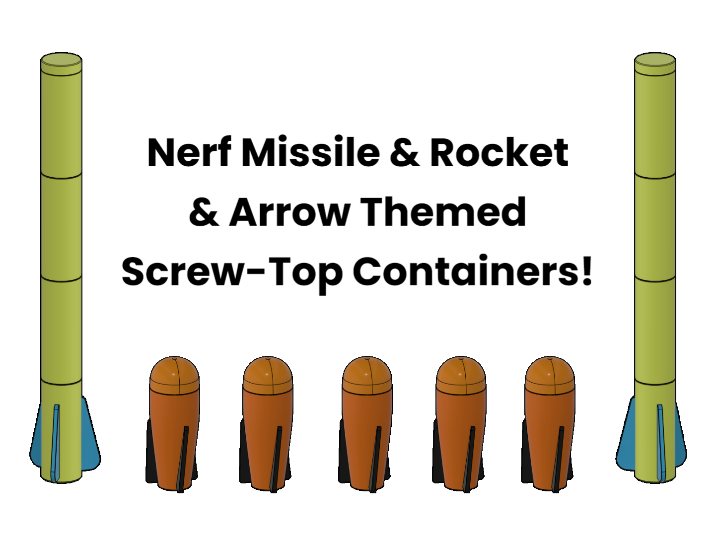 Nerf Rocket/Missile/Arrow Shaped Storage Containers by Sillybutts ...