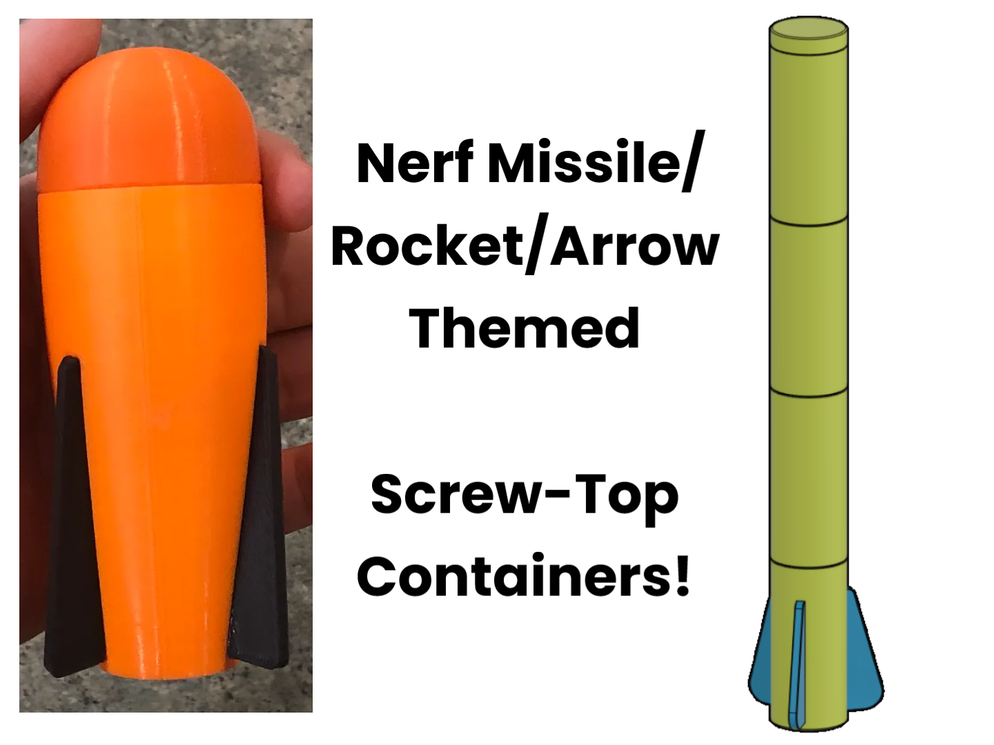Nerf Rocket/Missile/Arrow Shaped Storage Containers by Sillybutts ...