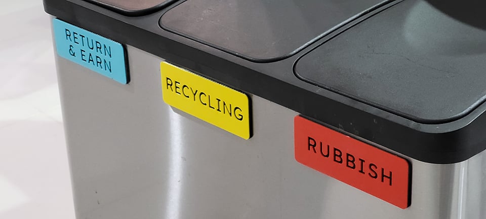 Helpful Bin Signs - Recycling, Rubbish, Return & Earn by Lumanieri ...