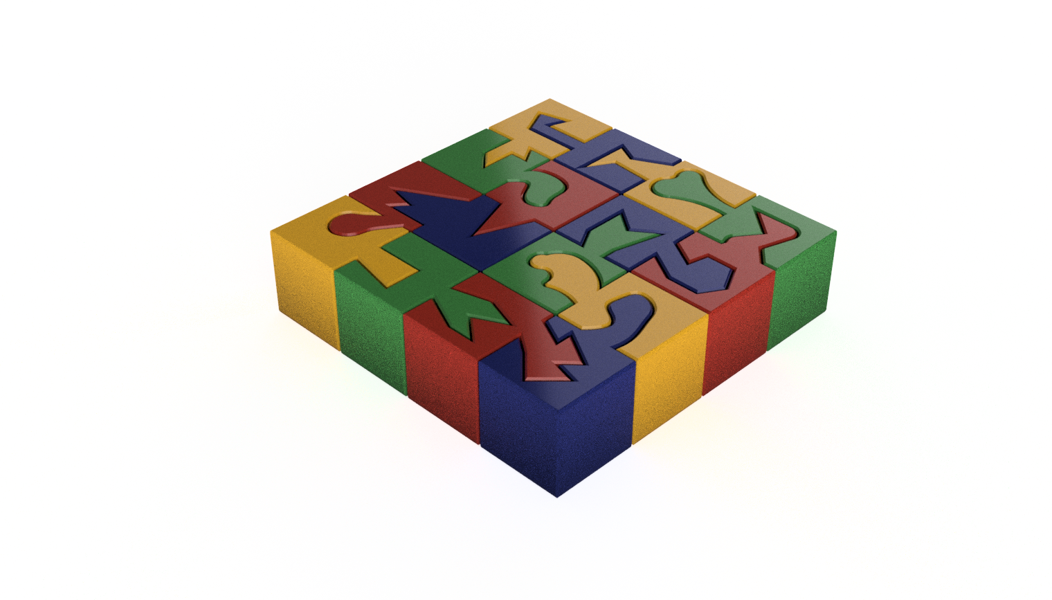 Cube 4x4 pieces puzzle by Ljhtom (Javier Hernando) | Download free STL ...