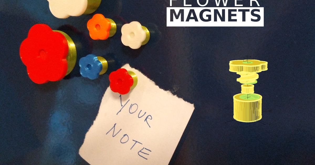 Flower Magnets by MichaelH | Download free STL model | Printables.com
