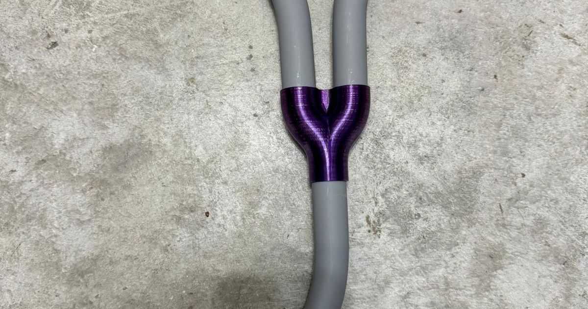 1/2 inch pvc pipe Y splitter by SamB123 | Download free STL model ...
