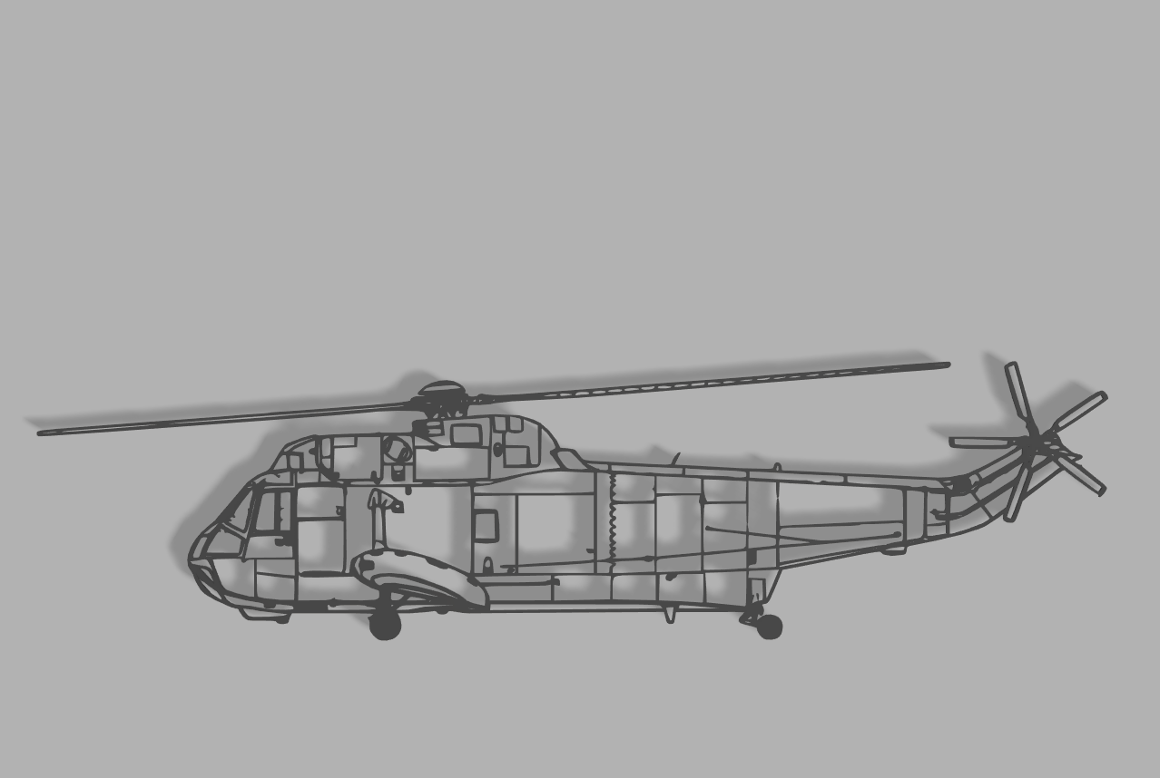 Sikorsky S-61 3-view Wall Art by Fight to Fly Designs | Download free ...