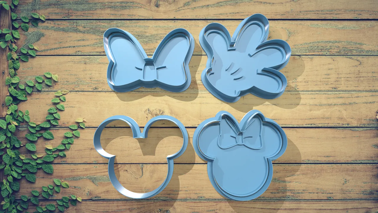 Disney Cookie Cutter Set Mickey and Minnie by 3D Trece Download free STL model Printables