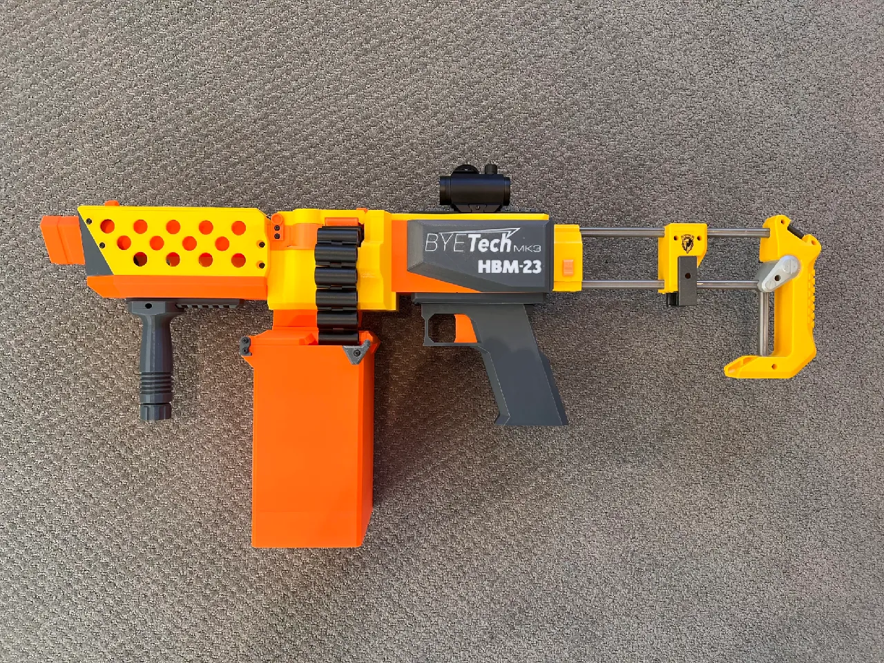 HBM-23 Belt-Fed Blaster (Nerf Homemade) by BusyYoungExec | Download free STL model | Printables.com
