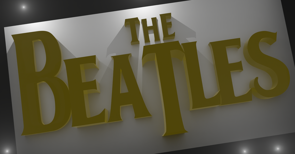 Beatles Logo - with plate by Nando | Download free STL model ...