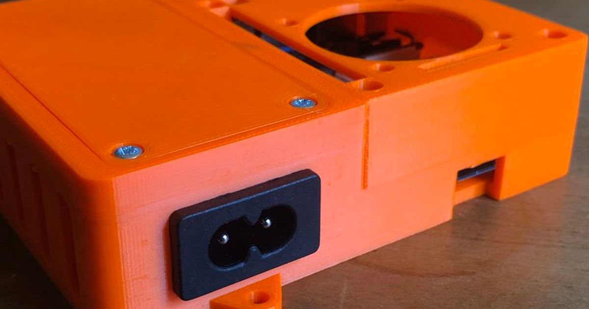 Raspberry Pi 4 model B case with integrated power supply by aeberbach ...