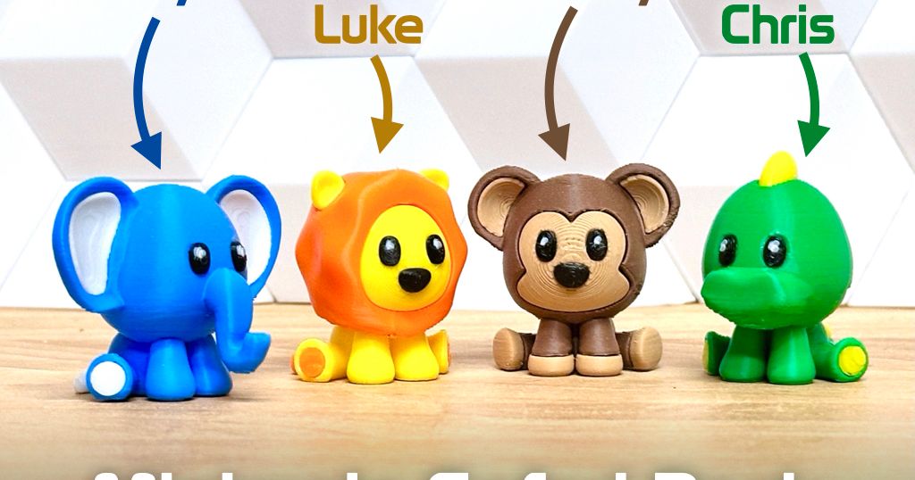 Minimals Safari Pack (cute tiny animal figures - elephant, lion, monkey ...
