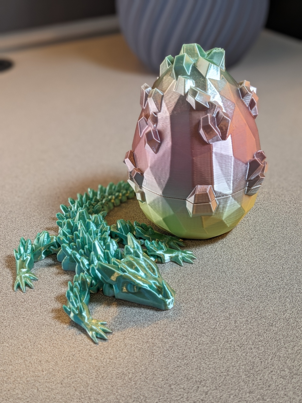 Baby Crystal Dragon with Egg by Bearded Printer | Printables Store