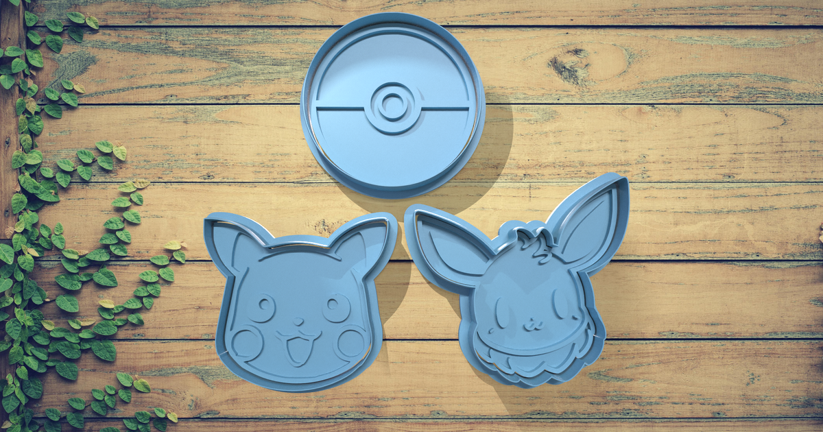 Pokemon Cookie Cutter Set / Pikachu Eevee Pokeball by 3D Trece ...