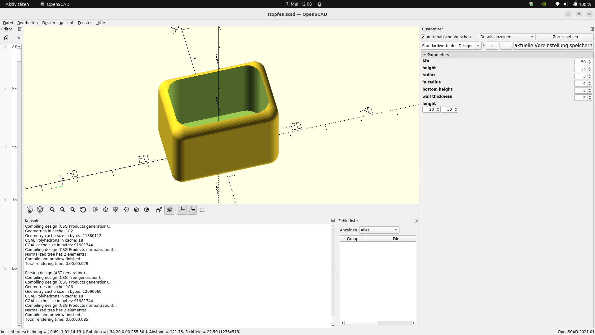 Flexibler Vierkantrohrschutz / Flex Square Tube Cover / Anpassbares / Customizable OpenSCAD ...
