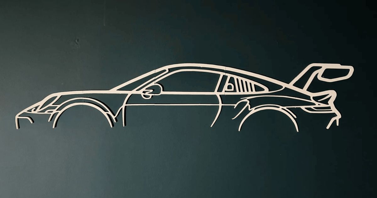 Wall Art silhouette Porsche 911 GT3 RS V2 by Gabouque223 | Download ...