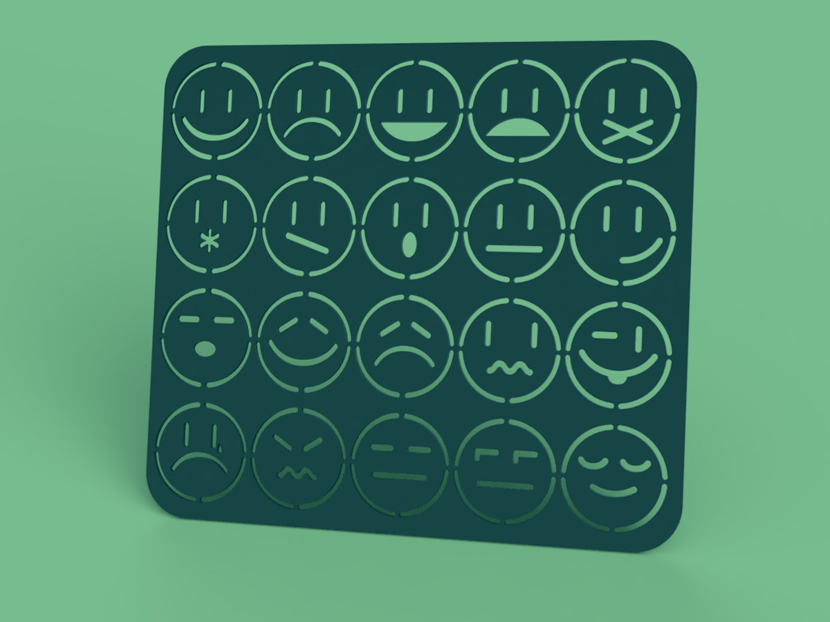 Emoticon Drawing Template by Wim V | Download free STL model ...