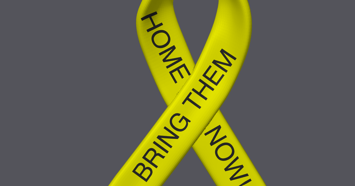 Yellow "Bring Them Home Now" Ribbon by Jonathan Levi | Download free STL model | Printables.com
