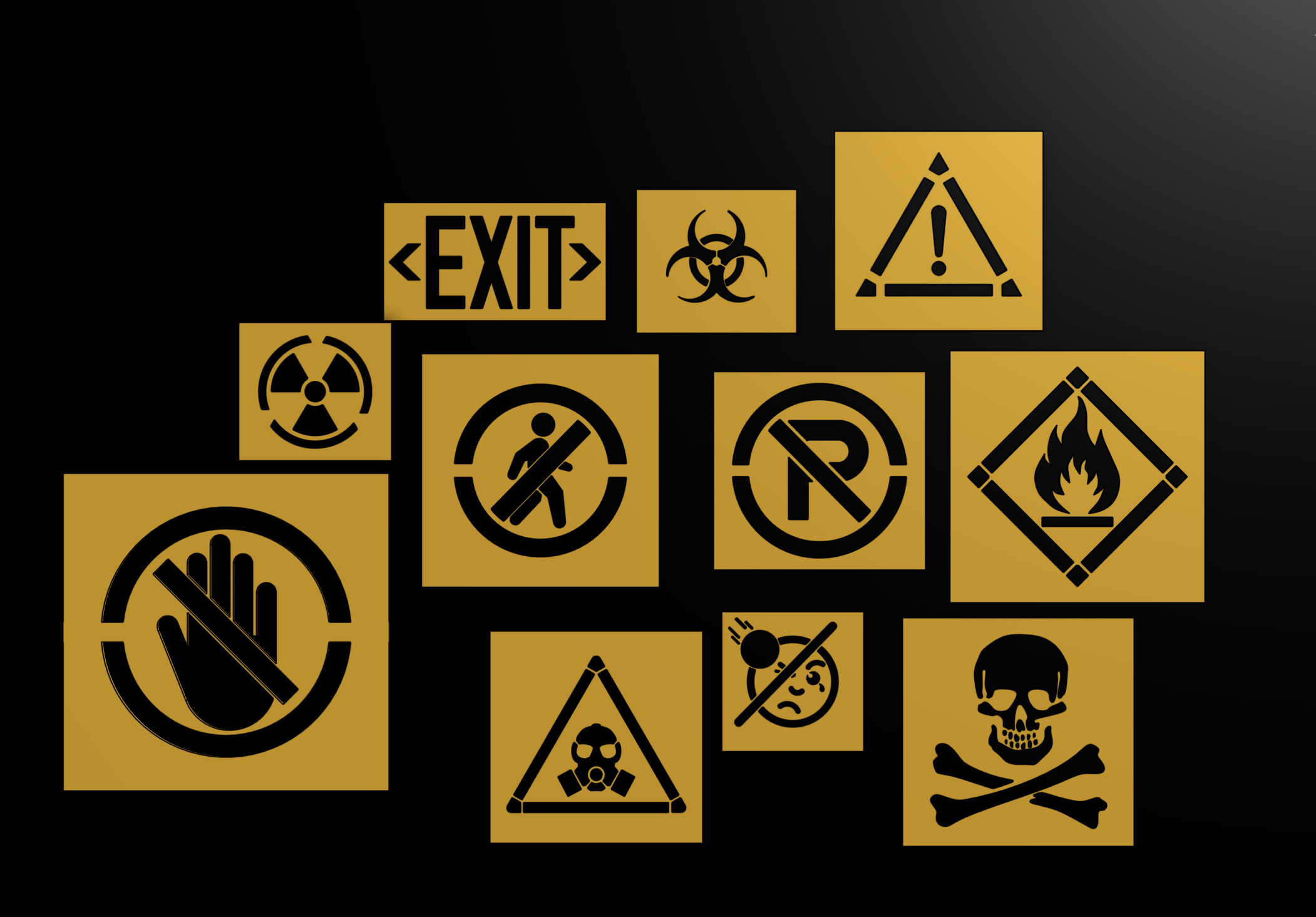 WARNING stencil by AndyBro | Download free STL model | Printables.com