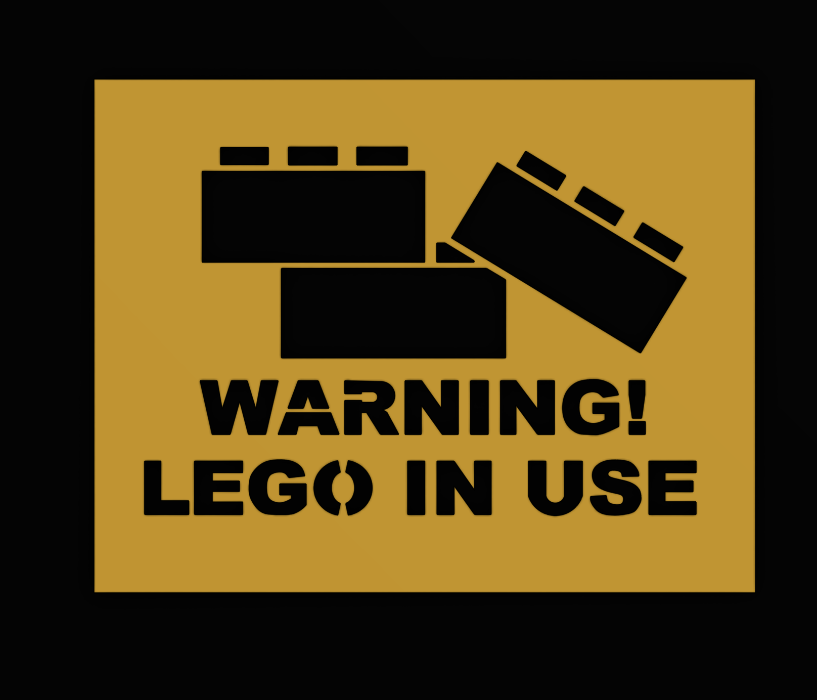 mandatory LEGO warning sign/stencil por AndyBro | Descargar modelo STL ...