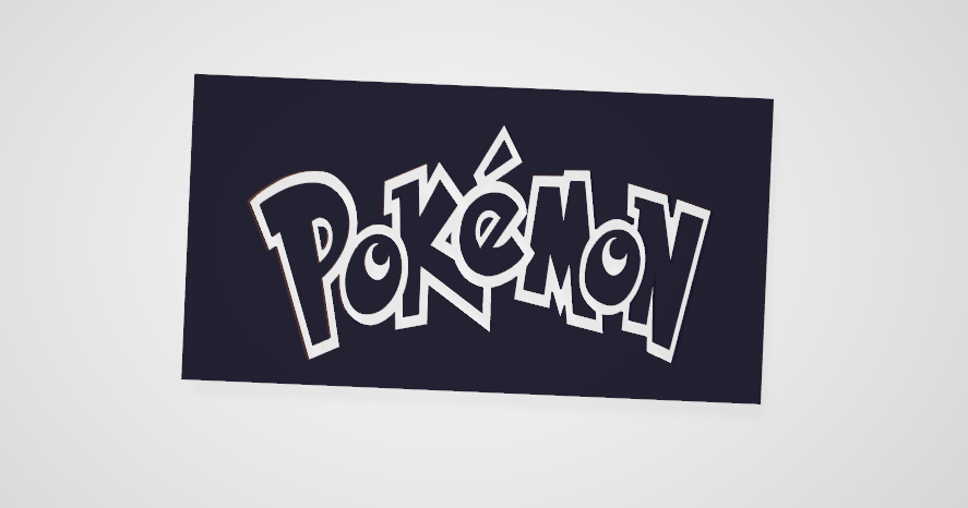 Pokemon logo drawing template by austin simon | Download free STL model ...