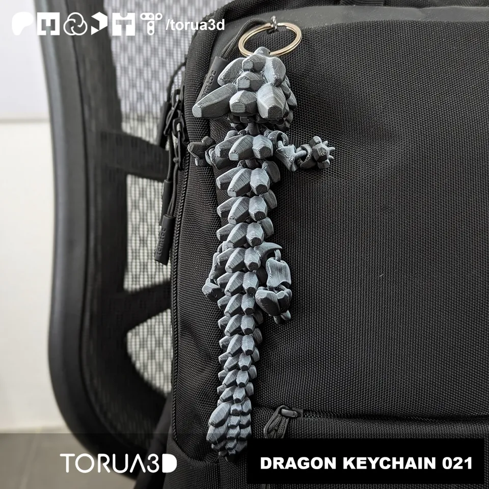 Articulated Dragon Keychain 021 by Torua3D | Download free STL model ...