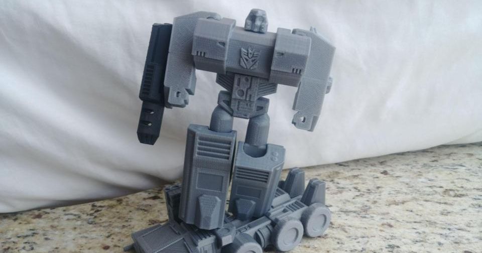 Transformable Megatron (Updated!) (single print, no support material ...