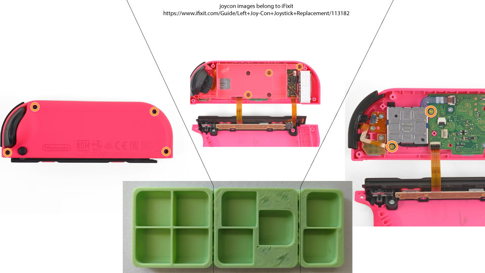 Screw Organizer - Joy-Con Stick Repair by Color Orb | Download free STL ...