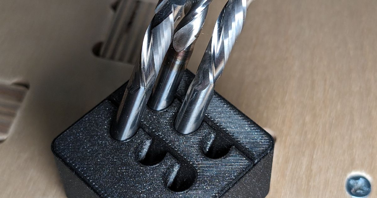 Gridfinity Endmill / Router Bit Holder for 1/4" Shank in Vase Mode by ...