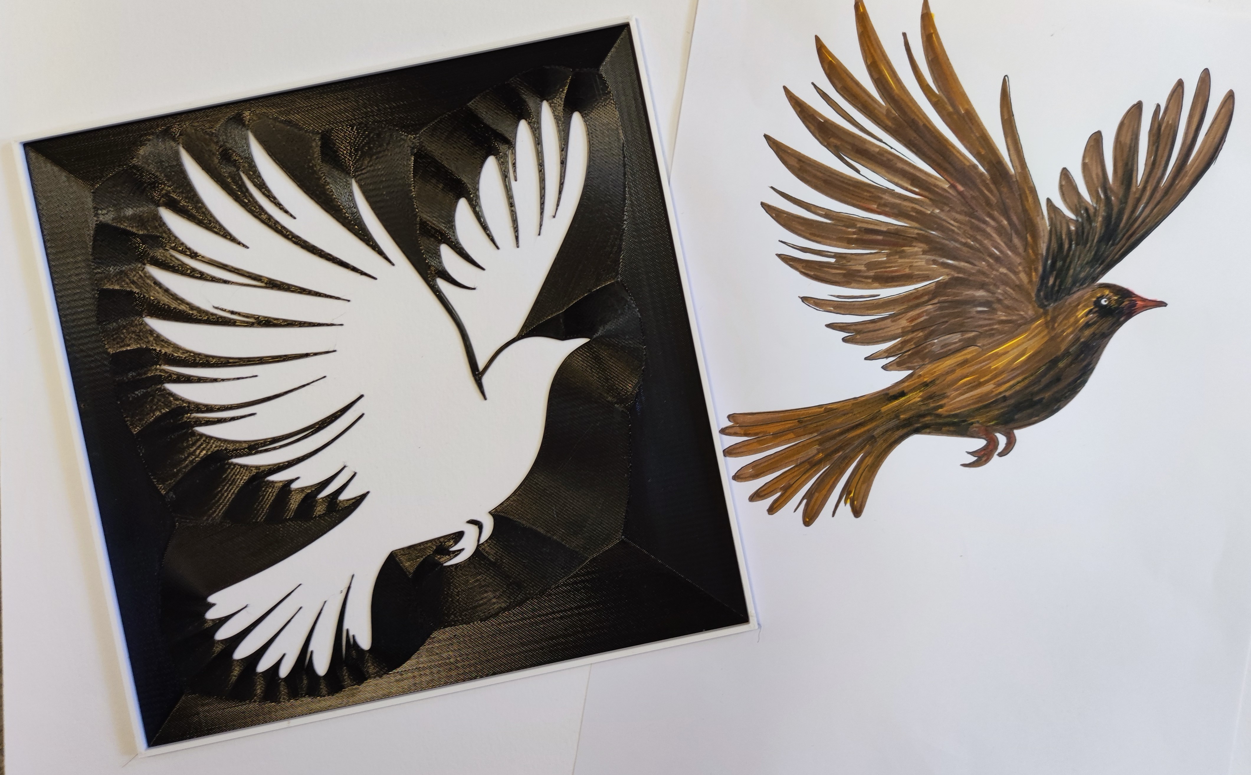 Stencils: As free as this bird by Nina Máčová | Download free STL model ...