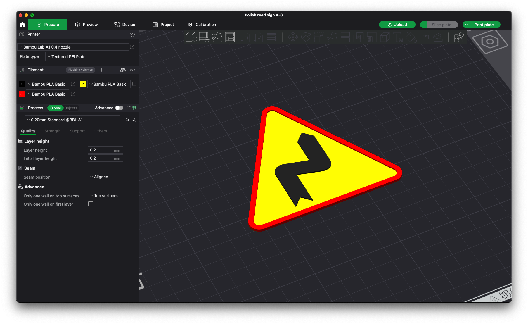 Polish road sign A-4 by Rafal Branczu | Download free STL model ...