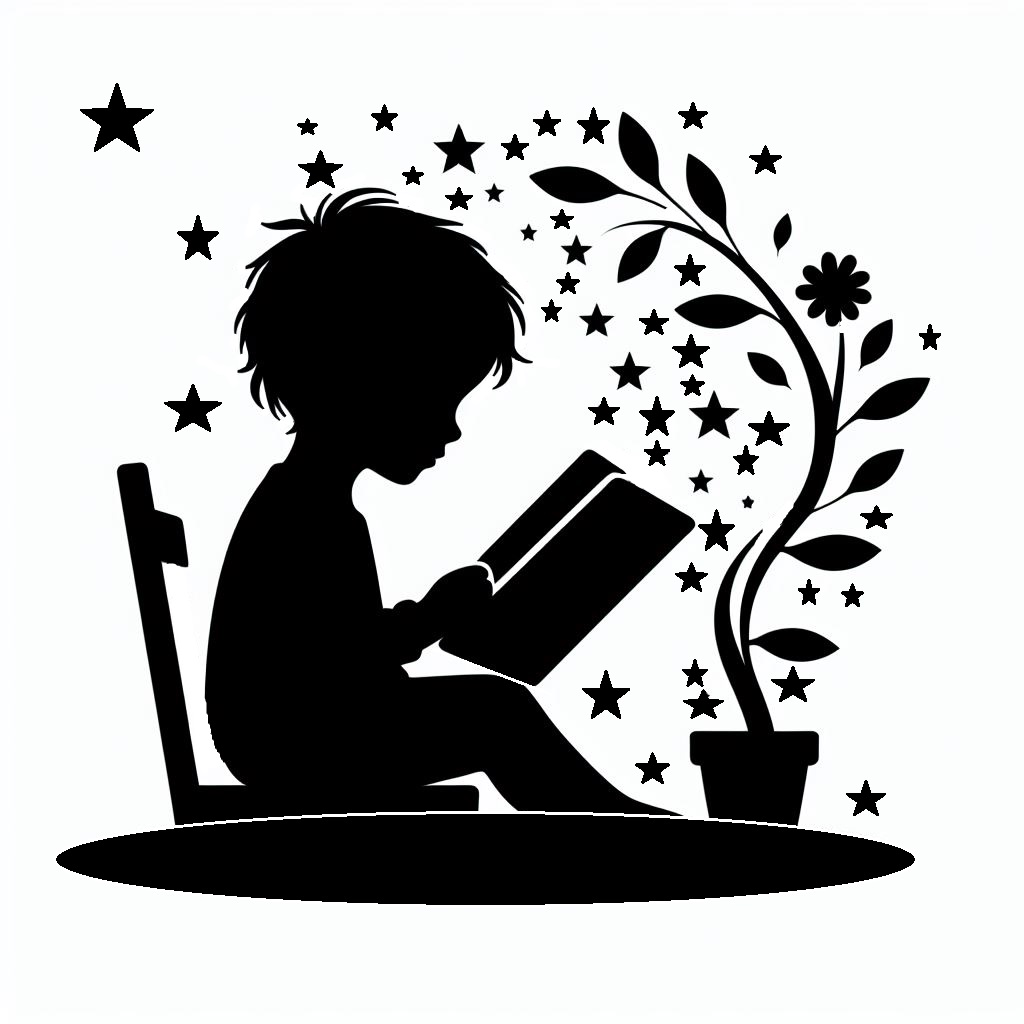 Stencil: The boy who loves to read by Nina Máčová | Download free STL ...