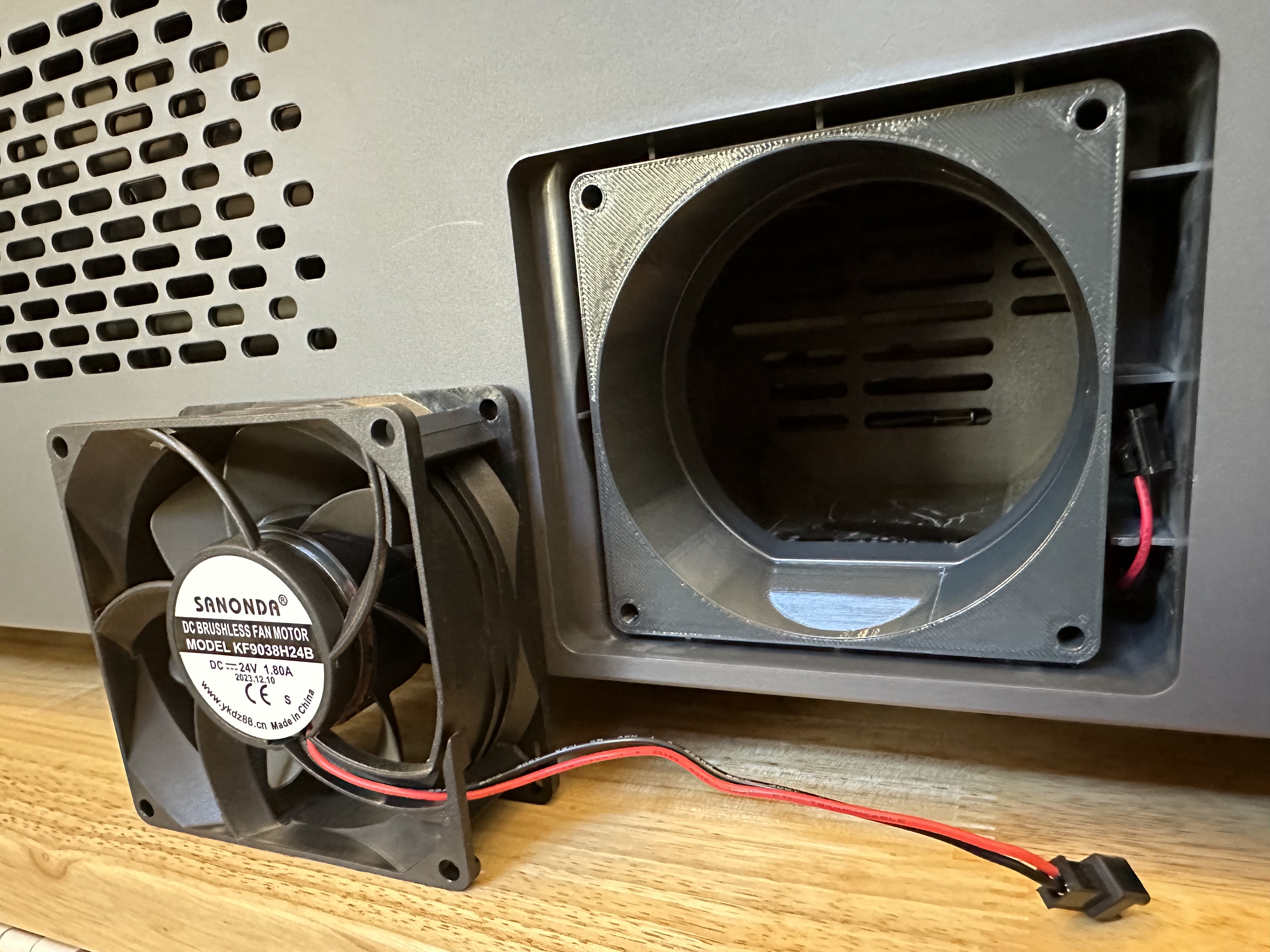 Parametric xTool P2 Exhaust Duct Adapter and Internal Fan Spacer by ...