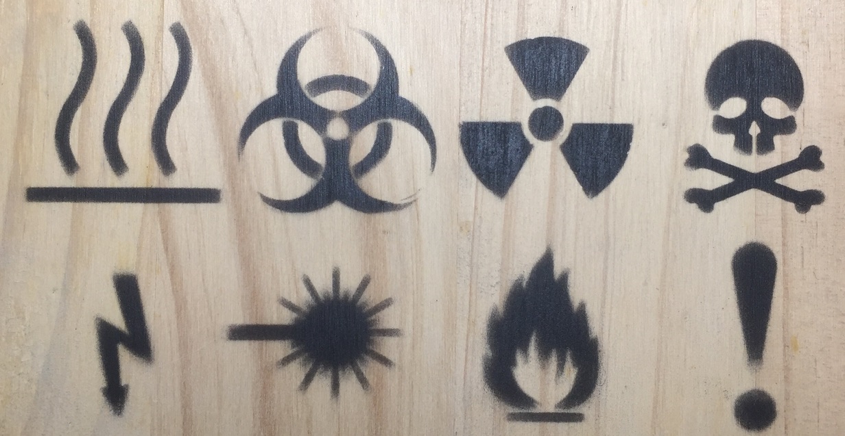 Hazardous Symbols Stencil by Vic | Download free STL model | Printables.com