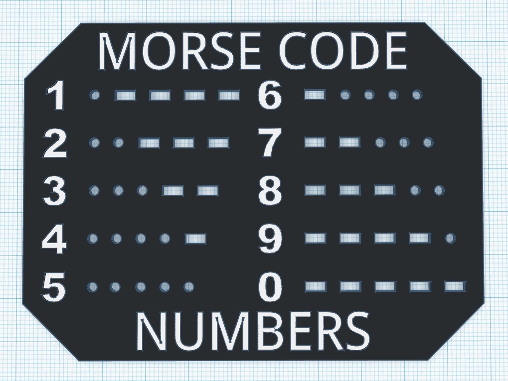 Morse Code Template - Numbers by 3Dinfinity | Download free STL model ...