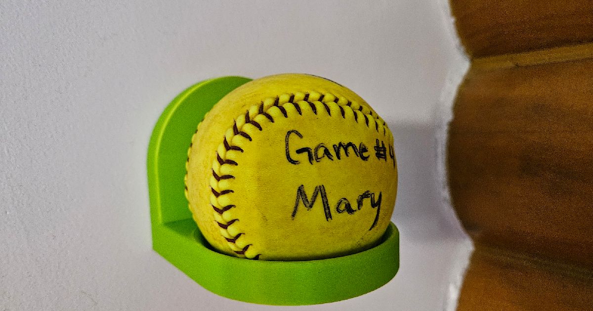 Softball collectable ball display wall mount stand by Kabliga ...