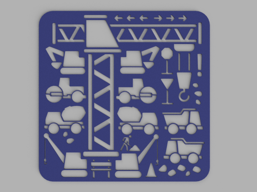 Construction Site Stencil / Drawing Template (4 sizes) by The Kit Card ...