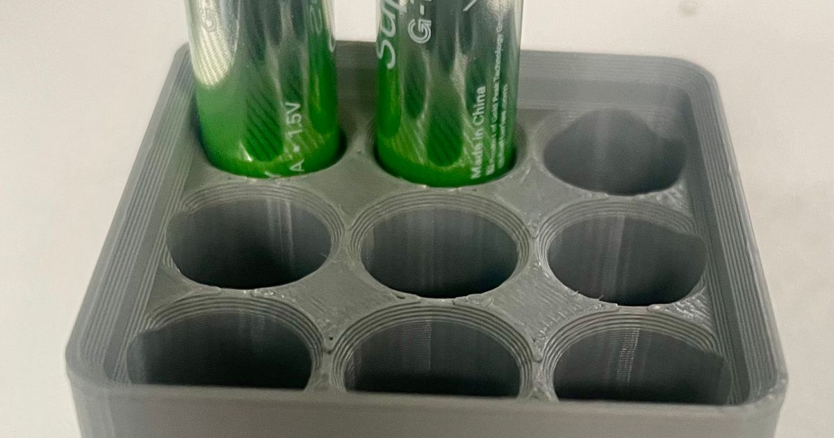 Gridfinity with pin AAA battery storage by Iain Hay | Download free STL model | Printables.com