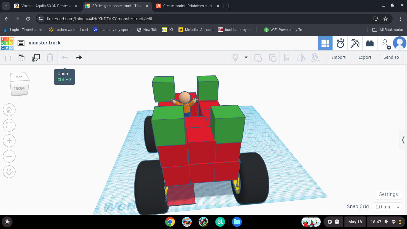 Monster Truck w person by USA BOY | Download free STL model ...