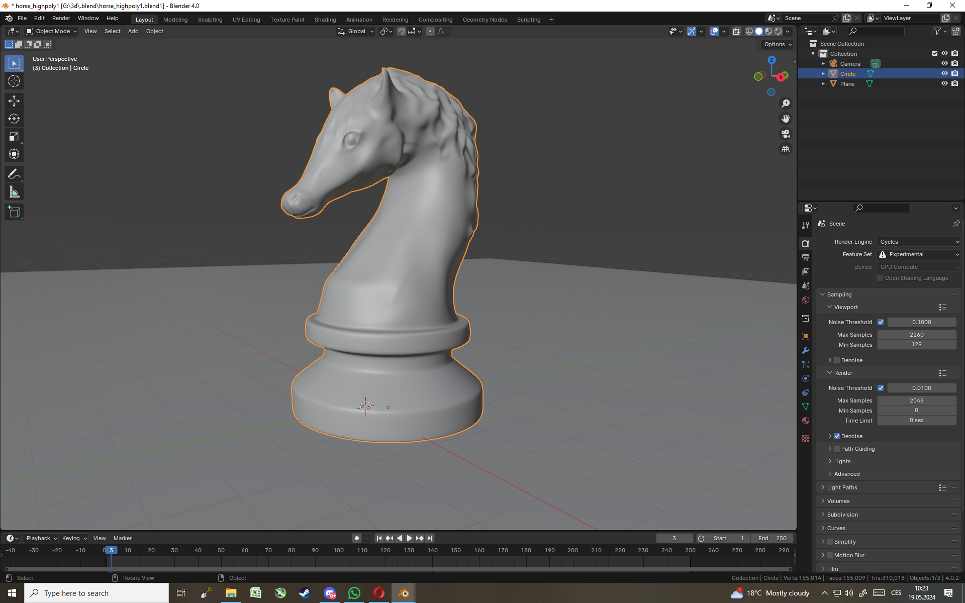 High-Poly Chess Horse by NoOne3D | Download free STL model | Printables.com