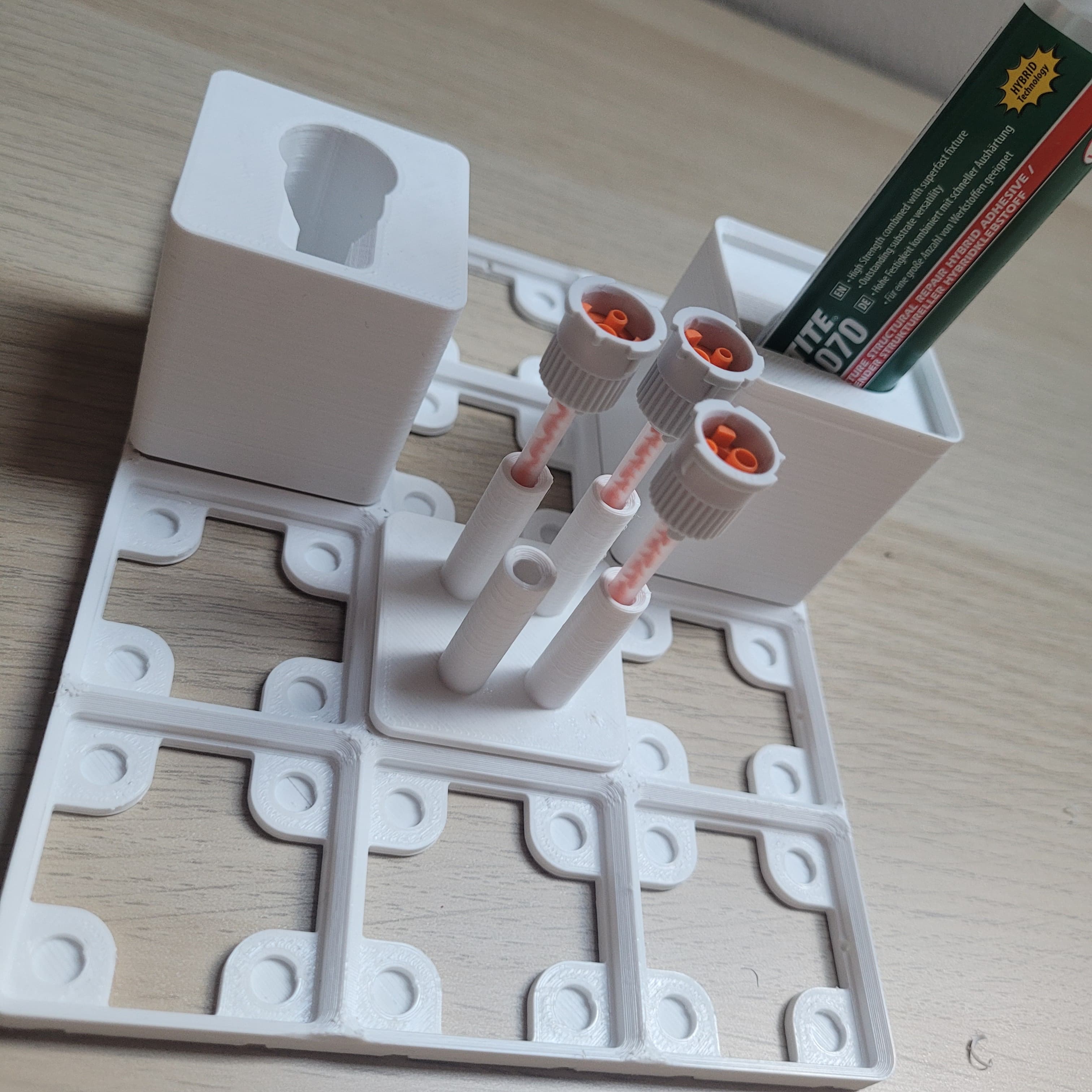 Gridfinity 1x1x7 Loctite 11g Adhesive/Glue Tube Holder + Mixing Nozzle Holder by NiksPrints101 ...