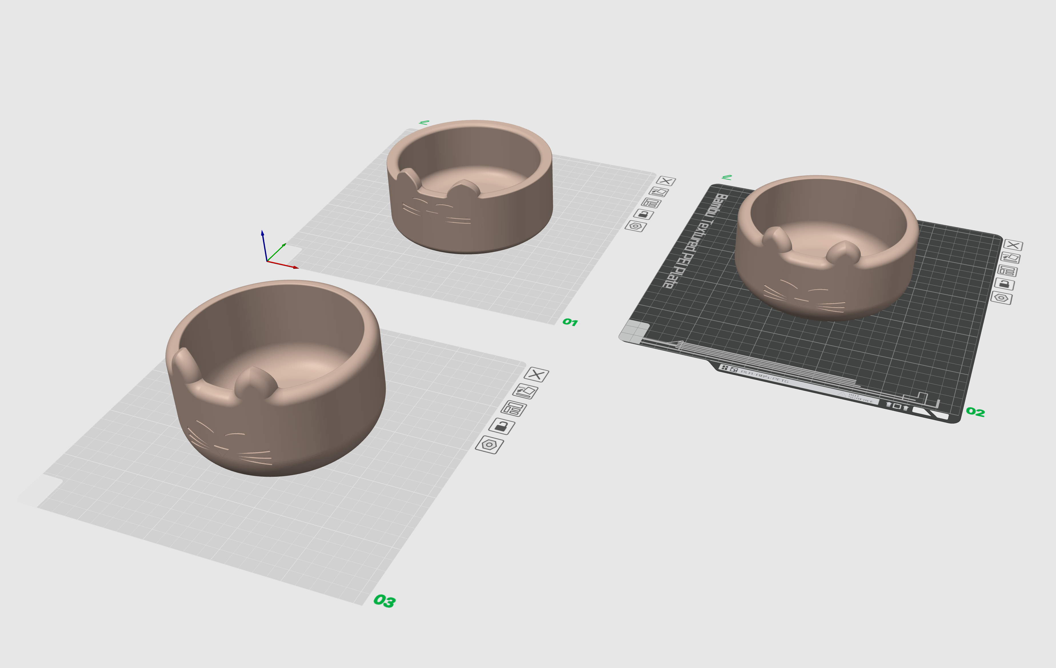 3 Cat Bowls by CutMaster | Download free STL model | Printables.com