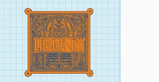 Sign: LIBRARY (1) by Nina Máčová | Download free STL model | Printables.com